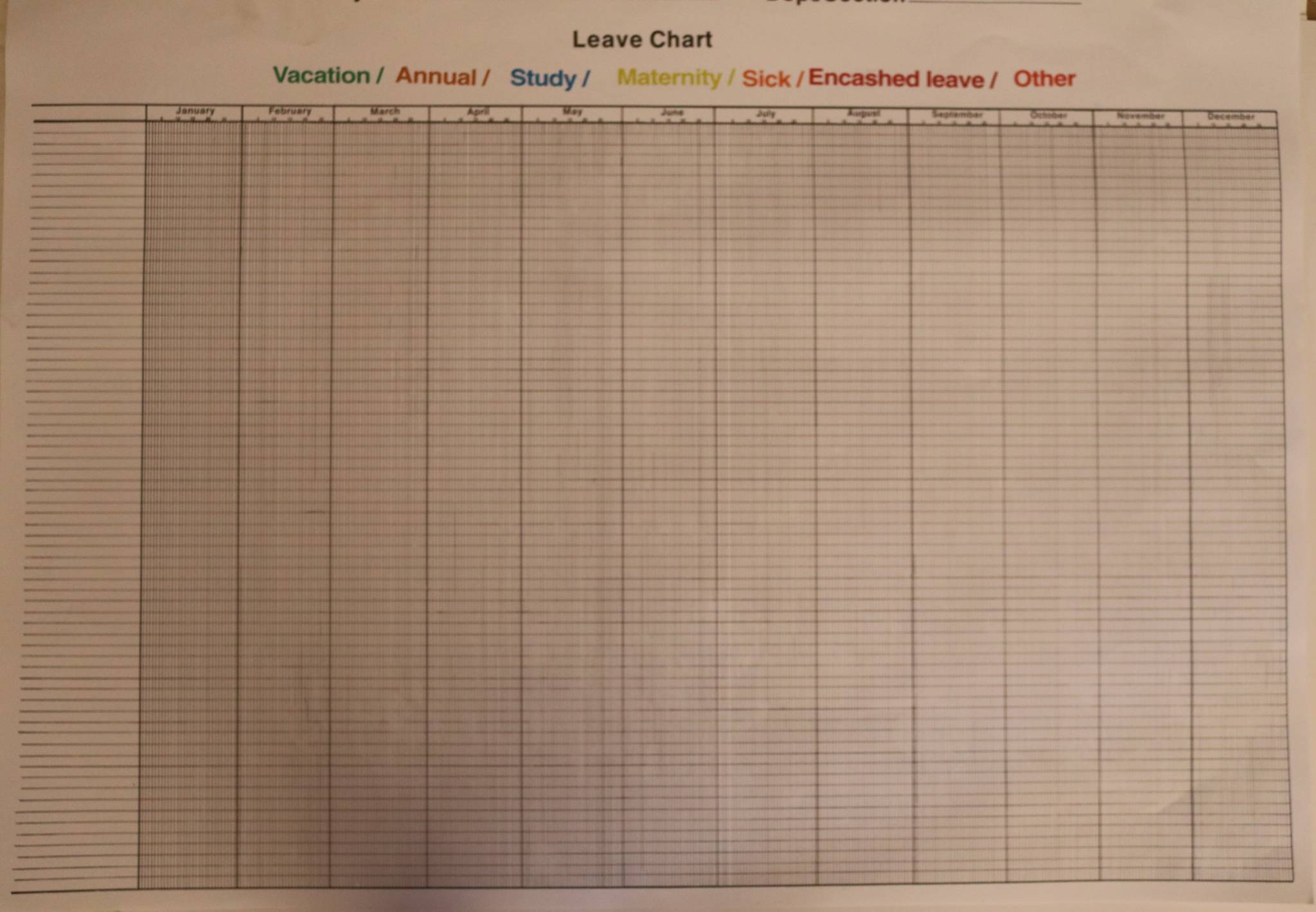 LEAVE CHARTS EACH - Printflow Private Limited