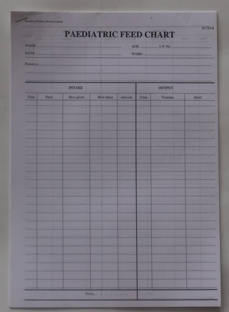 PAEDRIATIC FEED CHART 10 - Printflow Private Limited
